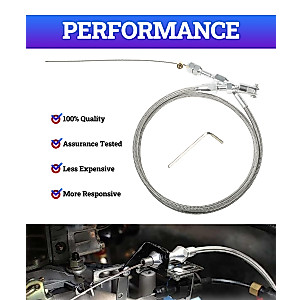 Zlirfy 36" Throttle Cable Kit,Car Braided Throttle Cable,LS Swap Steel Braided Throttle Cable Repair Kit,Car Accessories Universal Throttle Cable Compatible with 97-07 LS1 Engine 4.8L 5.3L 5.7L 6.0L