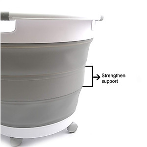 SAMMART 66L Collapsible Laundry Basket with Wheels - Foldable Pop Up Storage Container/Organizer with Wheels - Portable Washing Tub - Space Saving Hamper/Basket with Wheels (1, Grey)