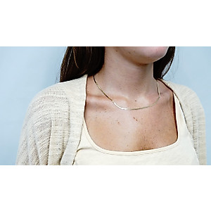 ITI NYC Genuine 14K Yellow Gold (585) Herringbone Necklace (1.50 MM - 6.95 MM, 14" - 18") (14, 1.50 MM)