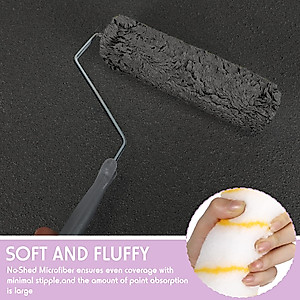 Pinkunn 48 Pcs 9" x 1/2" Paint Roller Covers Nap High Capacity Microfiber Roller Covers for Roller Brush Frame, House Painting Supplies for All Surfaces, Home Repair Tools (Yellow Stripe)