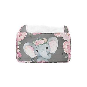 CUXWEOT Personalized Pink Rustic Elephant Diaper Bag Backpack Name Custom Mommy Baby Bags Travel Daypack for Mom Gifts