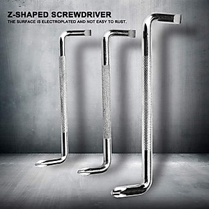 Offset Screwdriver Set, Angle Screwdriver, Hand Tools for Electricians, 3Pcs Right Angle Double Head Z shaped Offset Screwdriver Set