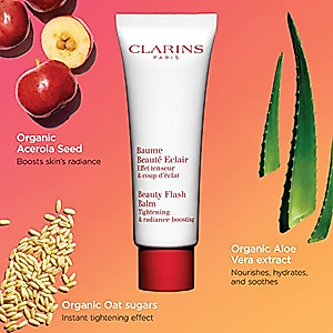 Clarins Beauty Flash Balm | 3-In-1 Hydrating 10-Minute Face Mask, Make-Up Primer, or Quick Pick Me Up Radiance Booster | Moisturizes, Brightens and Visibly Tightens | Non-Oily and Non-Comedogenic