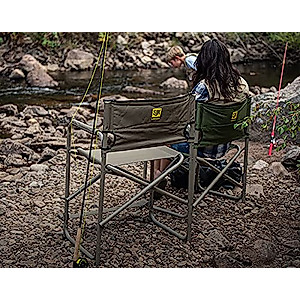 SJK Adult Big Tall Steel Compact Camping Chair with Footrest Supports 325 lbs