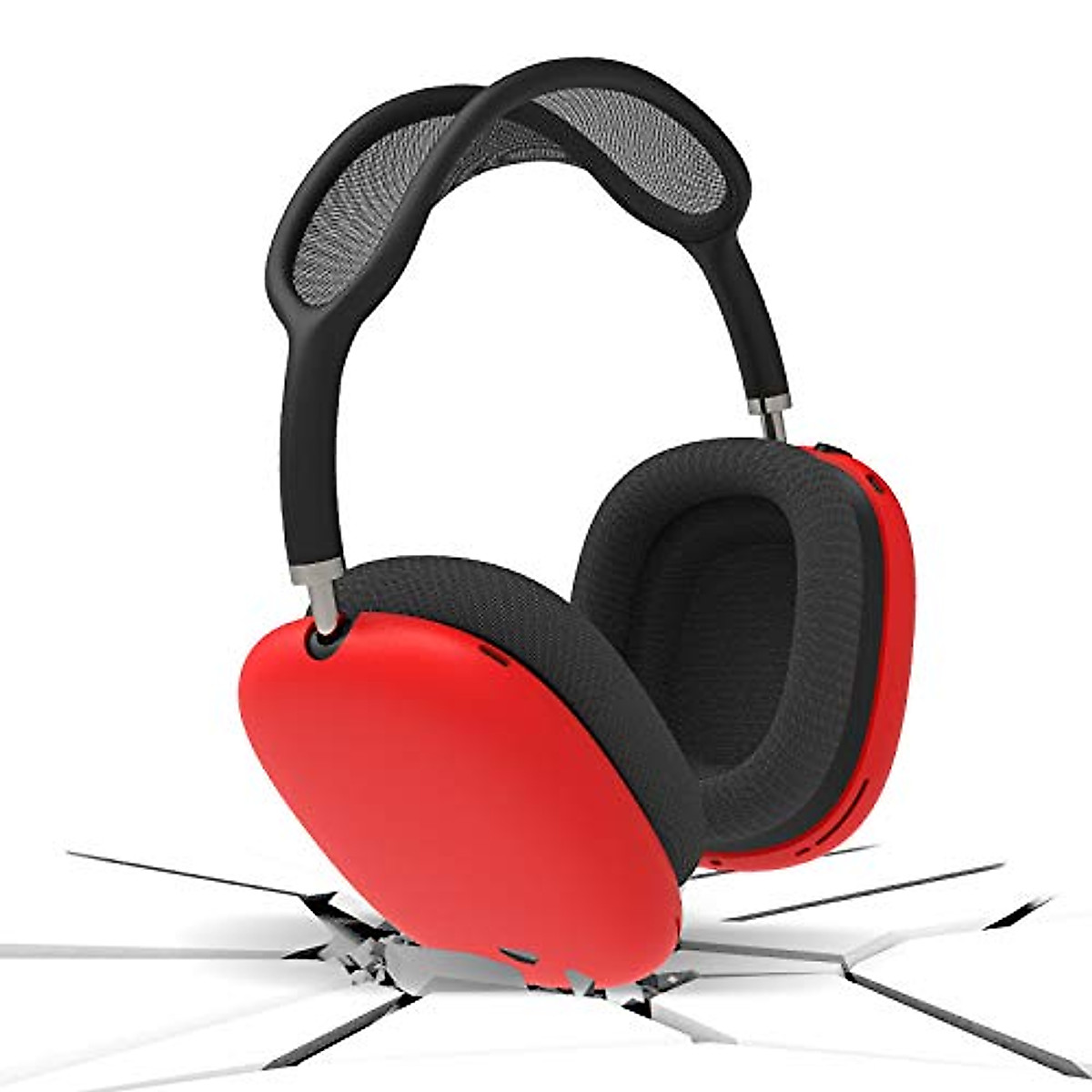 Geekria Silicone Skin Cover for AirPod Max Headphones, Scratch Protection Case/Earpieces Cover/Headset Speakers Skin Protector (Red)