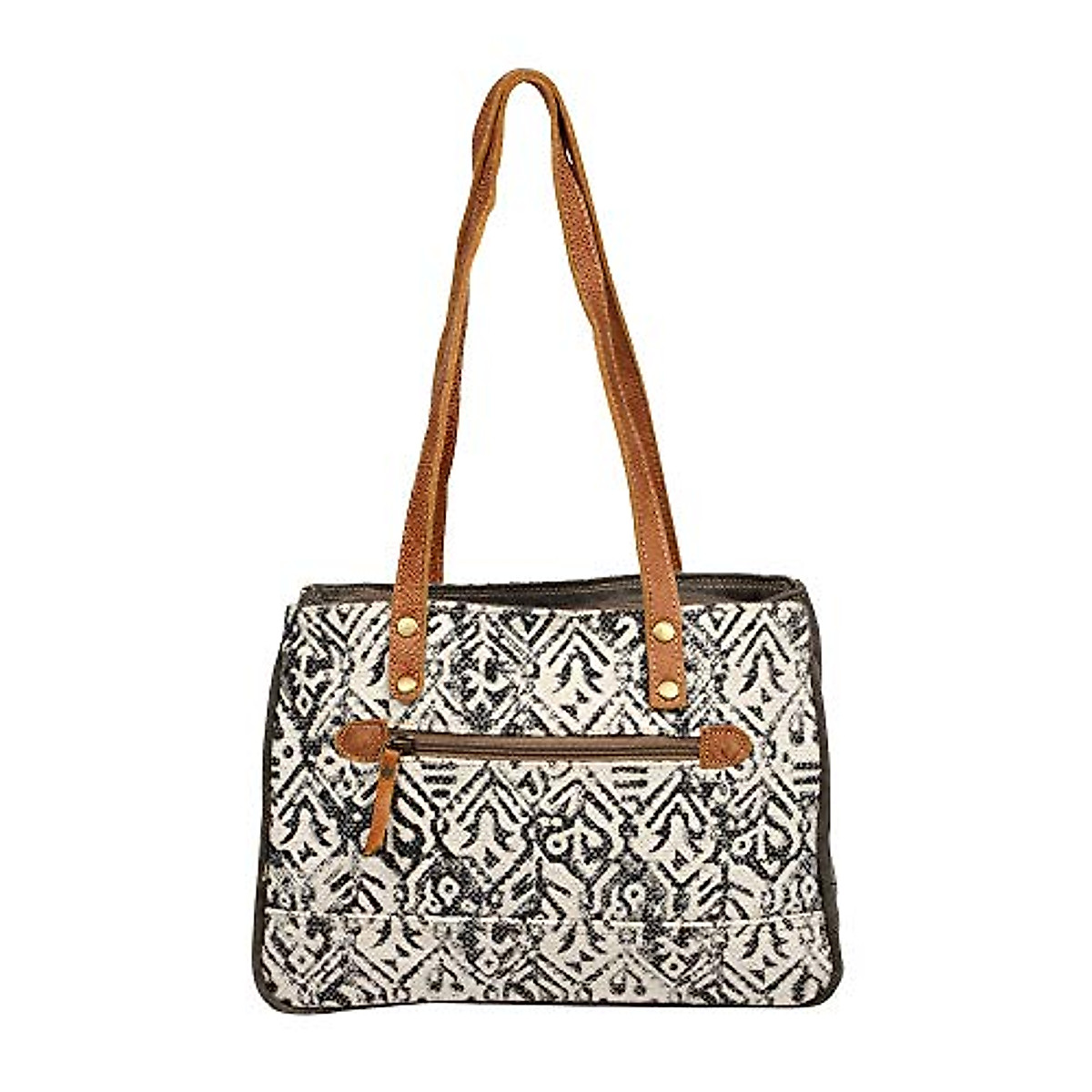 Myra Bag Spencer Upcycled Canvas & Cowhide Leather Bag S-1246