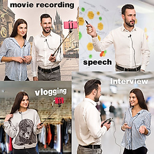 Lavalier Microphone - Professional Lapel Mic For Recording Interview, Podcast, Speech, Vlog, Video, Youtube - External Mic For IPhone, Android, Laptop - Pro Grade Lapel Microphone - Clip On Microphone