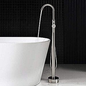 Woodbridge F-0001 Freestanding Bathtub, Brushed Nickel