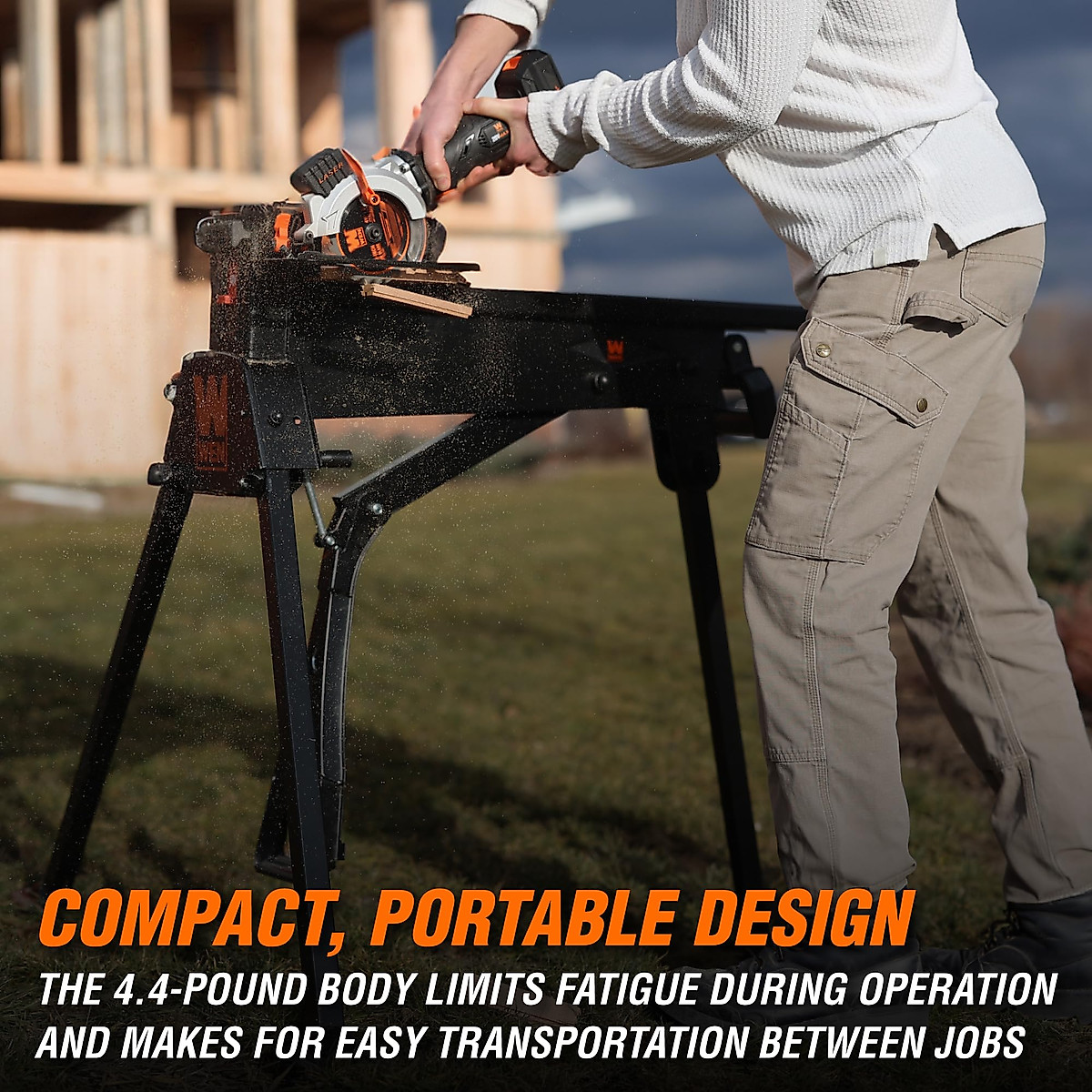 WEN 20V Max 4-1/2-Inch Cordless Mini Circular Saw with 2.0Ah Battery and Charger (20604)