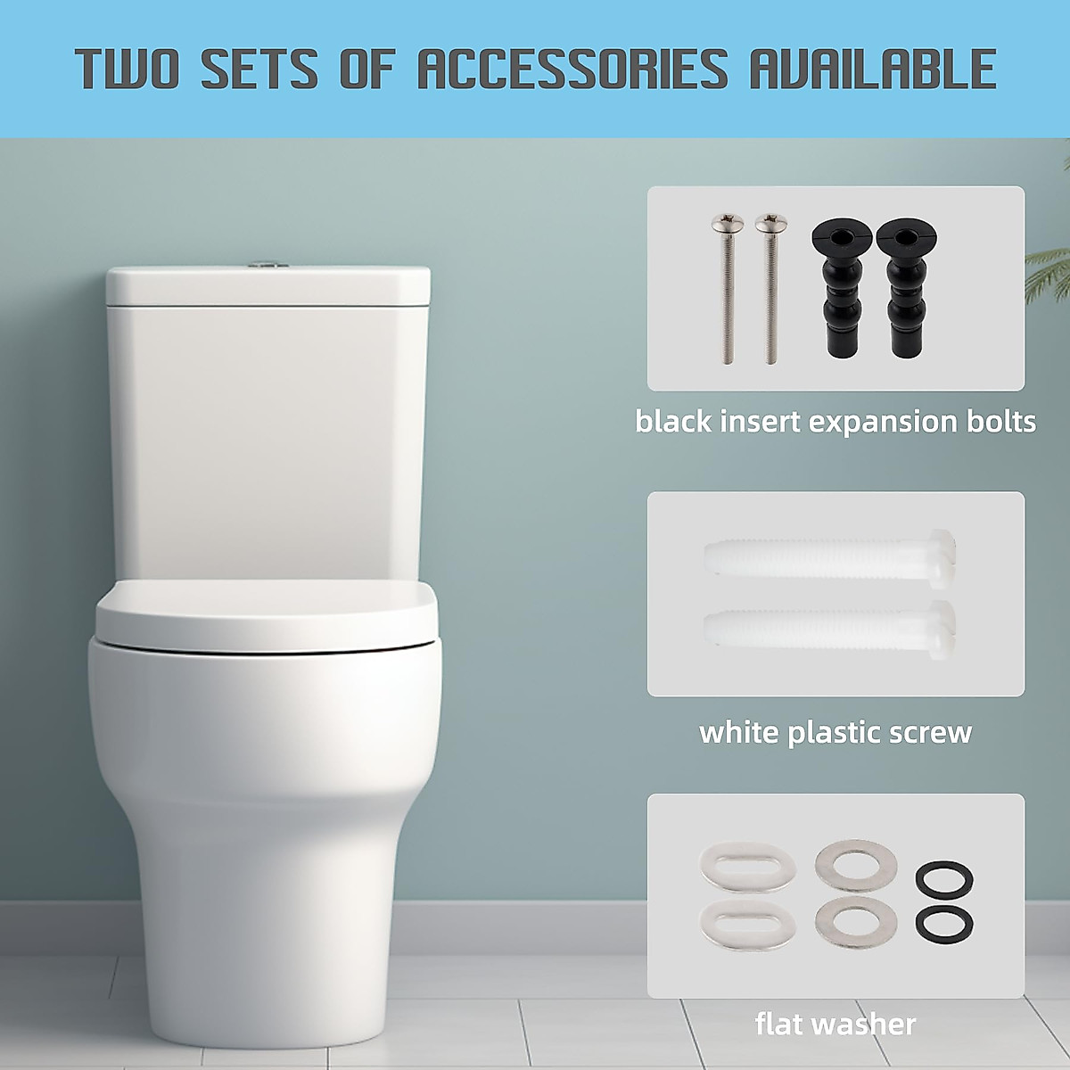 Hygie Rinse Traditional SoftClose Elongated Toilet Seat Replacement Compatible with TOTO SS114/SS113/SS154/SS224/SS204 Heavy Duty Toilet Seat Parts with 2-pack Toilet Bolts and Nuts, Cotton White