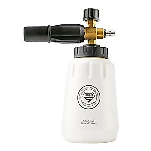 SGCB Pro Foam Cannon Snow Lance, Powerful Foam Suds Blaster Pressure Washer 1/4” US Connector Heavy Duty Leak-Proof 1L Wide Nick Bottle Scale Line Easy-Fill for Car Detailing Water Jet Wash