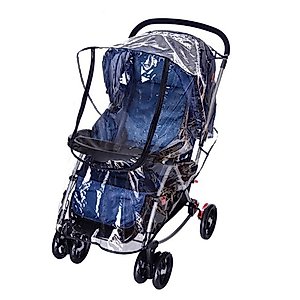 Clear Stroller Rain Cover Travel Weather Shield Breathable Windproof Waterproof Baby Pram Stroller Rain Cover Canopy Protect from Rain Wind Sun Dust Snow Universal Baby Stroller Accessories