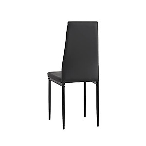 WOZNLA Room 7-Piece Classic Kitchen Dining Set-Rectangular Wood Table with 6 Chairs-Timeless Elegance for Family Gatherings, Black