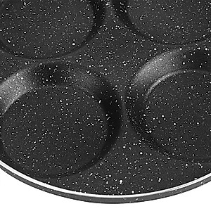 Joyzan 4 Cup Egg Frying Pan, Aluminum Non Stick Pancake Fried Pan Multi Skillet Omelet Nonstick Circle Breakfast Swedish Crepe Burgers Bacon Beige Vegetable Patties Gas Stove Cooker Induction Camping