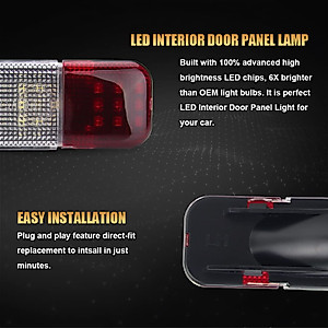 D-Lumina LED Interior Door Light Door Panel Courtesy Door Light Warning Lamp Assembly for Chevy GMC C/K Silverado/Sierra 1500 2500 3500 HD Suburban Tahoe Avalanche Yukon Cadillac Escalade Hum-mer H2
