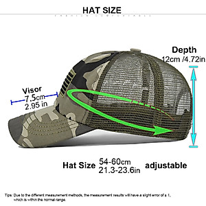 Embroidery Baseball Cap for Men Women Stylish American Flag Mesh Sun Hat Low Profile Camouflage Trucker Summer Caps