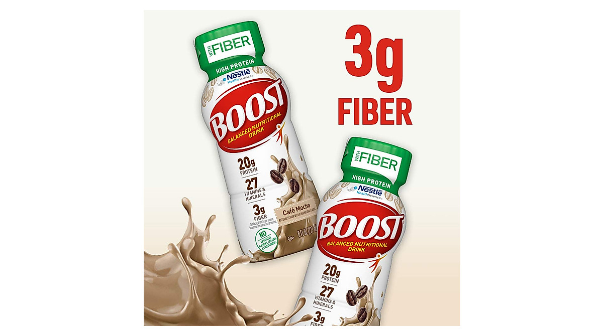 BOOST High Protein & Fiber Drink - Cafe Mocha 24 Pack