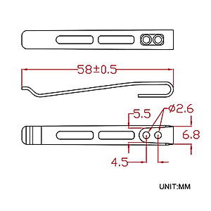 CIVIVI Deep Carry Pocket Clip for EDC Knife with Recessed Screw Hole, NOT Screws Included CA-06A