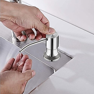 Sink Soap Dispenser, Kichen Sink Soap Dispenser, Good Suction Power, 47" Extension Tube kit, Under Sink Soap Dispenser Pump, No Need More Refills（Brushed Nickel）