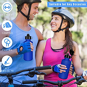 Zubebe 36 Pcs Sports Water Bottles Bulk Bpa-free 20 oz Squeeze Plastic Water Bottle with Nylon Strap Blank DIY Sport Cups for School Team Party Favor Gift Outdoor Football Sport(Blue)