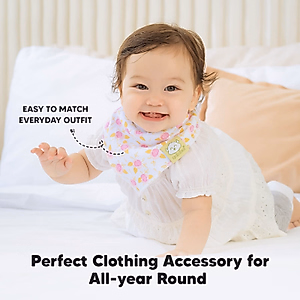 8-Pack Organic Baby Bandana Drool Bibs for Girls - Super Absorbent Baby Bibs for Baby Girls, Baby Boys, Soft Cotton Bandana Bibs, Baby Drool Bib, Teething Bibs for Infant, Toddler, Bib(Pink Dreams)