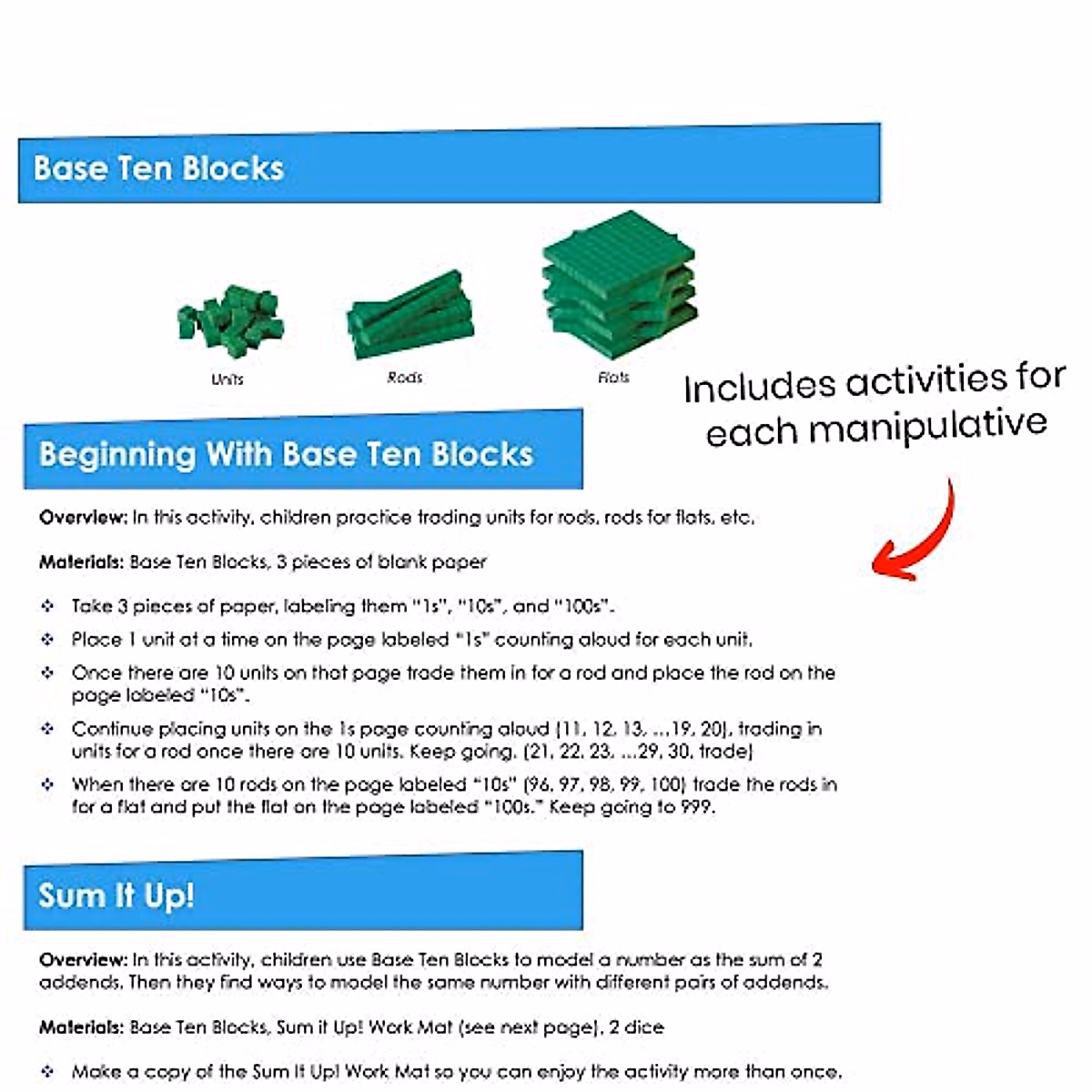 hand2mind Take Home Math Manipulatives Kit for Kids Grade K-2, with Snap Cubes, Base Ten Blocks, Cuisenaire Rods, Pattern Blocks, Color Tiles and Learning Clock, Homeschool Supplies (292 Pieces)