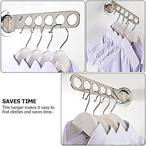 iplusmile Closet Organizer for Hangers Steel Stainless Multiple and Saver Rod Storage S Arm Size Mount Clothes Swing Rack Collapsible Clothing Hooks Garment Hanger Holder with Space Clo