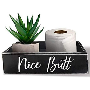 Double Sided Nice Butt Bathroom Decor Box with FREE Sign | Nice Butt Bathroom Decor | Hello Sweet Cheeks | Restroom Decor | Bathroom Signs Decor Funny | Funny Bathroom Decor | Bathroom Box |