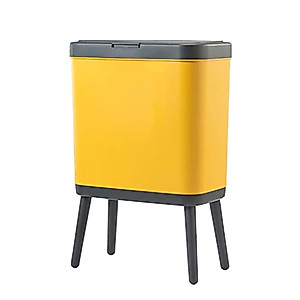 DOUBA Clamshell Type High-Foot Kitchen Trash Can Tall Garbage Bin Rubbish Box Waste Storage Bucket Bathroom Toilet Room ( Color : D , Size : 1 )
