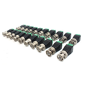 ZRAMO 20 Pcs Q9 Screw Terminal Camera Video BNC Male Balun Adapter Connector for Coax CAT5 CCTV Security Camera