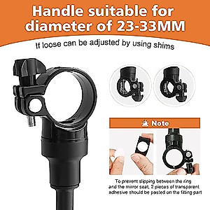 2 pack Bike Mirror, Adjustable Bike Mirrors Handlebar Rearview Mirror, wide Angle acrylic convex safety mountain bike mirror