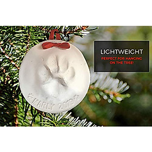 Ultimate Pawprint Keepsake Kit (Makes 2) - Paw Print Christmas Ornament w/ Bonus Personalization Tool & Display Stands! For Dogs, Cats & Pets. Non-toxic. Clay Air-Dries Soft, Light & Uncrackable.