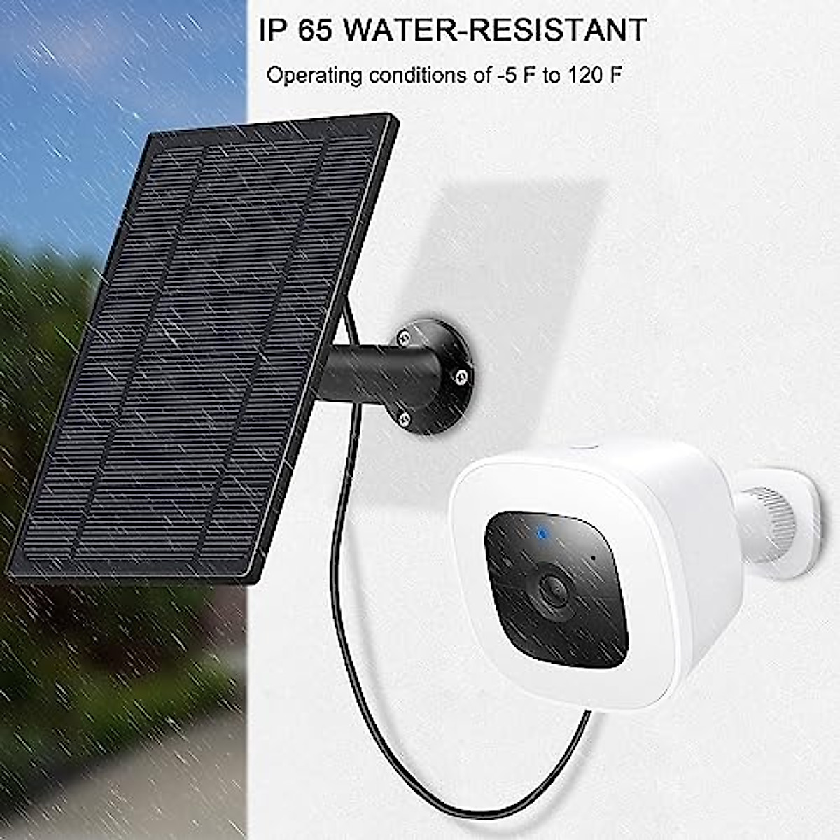 6W Solar Panel Charging Compatible with Eufy Solocam L40/L20/S40 Only,with 13.1ft Waterproof Charging Cable, IP65 Weatherproof,Includes Secure Wall Mount(Black) (1)