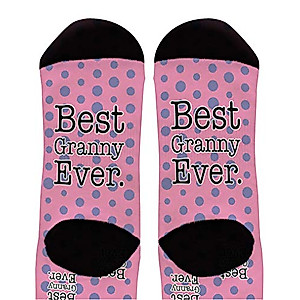 ThisWear Grandmother Gifts Best Granny Ever Sock for Grandma Clothes Granny Socks 1-Pair Novelty Crew Socks