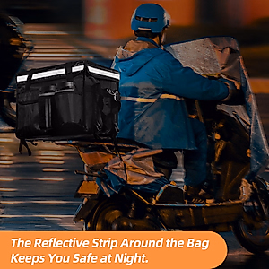 Insulated Bags for Food Delivery with Cup Holder 17.3" x 13.5" x 12.5", Support Frame & Hard Bottom Plate, Waterproof Commercial Insulated Food Delivery Bag Drink Carriers for Doordash w/Divider