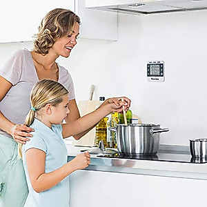 Digital Kitchen Timer Dual Timers 3 Channels Count UP/Down Timer Samshow Cooking Timer Stopwatch Large Display, Adjustable Volume Alarm with Magnetic Back, Stand, Battery Included