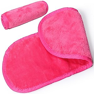 Makeup Remover Cloth Clean Towel, Reusable Facial Cleansing Towel - Chemical Free, Remove Makeup Instantly with Just Water - Money-back Satisfaction Guaranty (1 Rosy)
