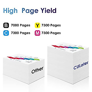 CULater Remanufactured Toner Cartridge Replacement for 307A CE740A CE741A CE742A CE743A Toner Cartridges for HP Color CP5220 CP5225 CP5225n CP5225dn Printers (4 Pack)