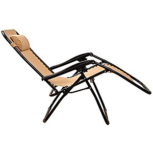 Elevon Adjustable Zero Gravity Lounge Chair Recliners for Patio, Beige, 2-Pack