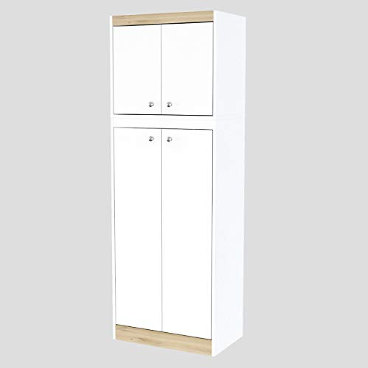 Inval Galley 3-Piece Kitchen Storage System, White and Vienes Oak