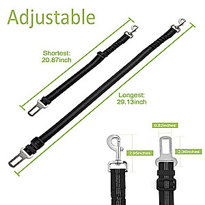 Nasus Dog Car Harness Plus Connector Strap, Adjustable Double Breathable Mesh Fabric Travel Regular Vest Harness with Safety Seat Belt in Cars Vehicle for Dogs Road Trip Daily Walks (Small, Black)