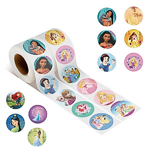 XTTUSDMTZ 1000Pcs Princess Stickers, 20 Patterns Decals Rolls Self Adhesive Seals for Scrapbooking Cards Envelopes Gifts