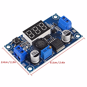 AEDIKO 8pcs LM2596 Buck Converter DC-DC LM2596S Voltmeter Buck Converter Step-Down Regulator 4.0-40V to 1.25-37V DC 36V to 24V to 12V to 5V Power Supply Module with LED Display