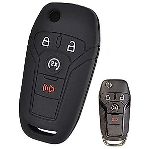 SOLIFEGOBLE 2pcs Car Remote Key Cover,Silicone Car Remote Key Fob Cover Case for Ford F-250 F-350 Fusion Fiesta Mustang Explorer Skin Jacket 4 Buttons
