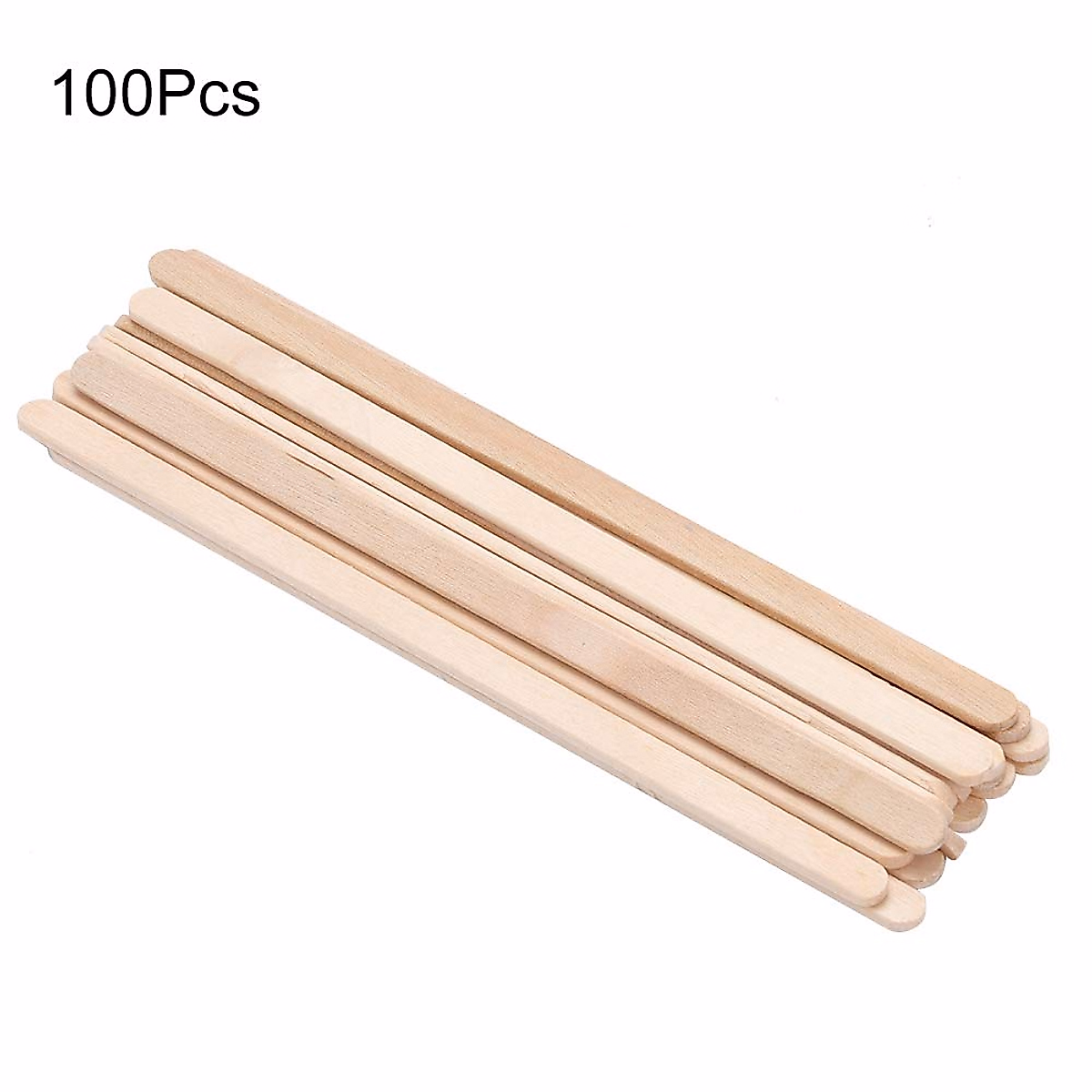 100 Hair Removal Stick,Wax Sticks, Disposable use design clean and hygienic Wood Waxing Craft Sticks Spatulas Applicators for Face Eyebrows Lip Hand Hair Removal Eyebrow and Body