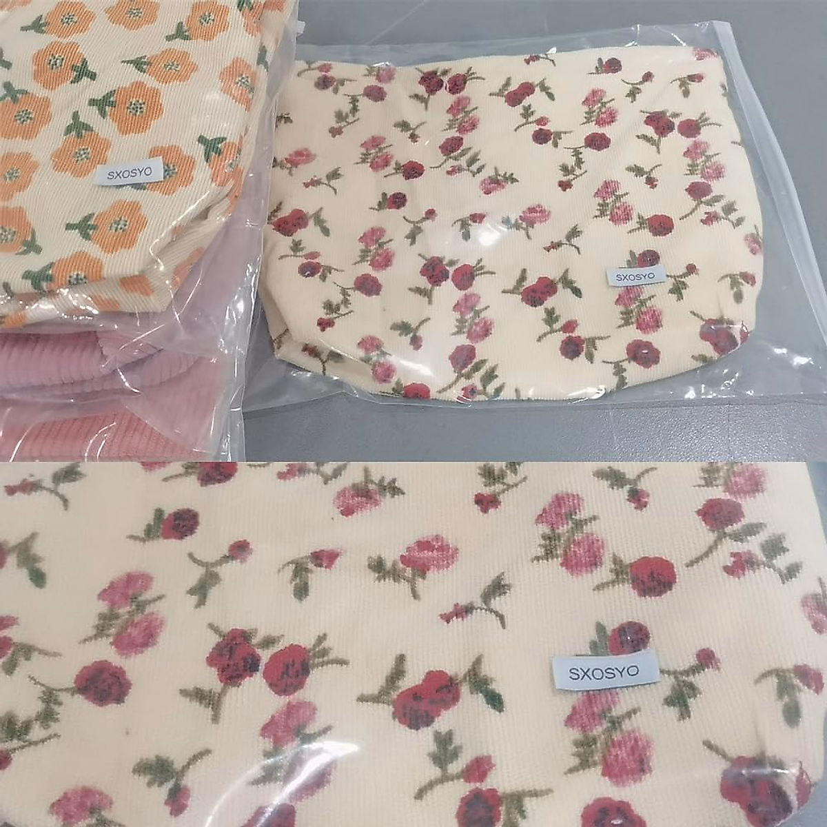 SxoSyo Cosmetic Bags for Women Makeup Bag Large Capacity Purse Travel Toiletry Zipper Storage Pouch Make up Brushes Organizer for Gifts (Dark red, Rose)