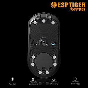 ESPTIGER Gaming Mouse Skates ICE - V2 Skates DIY Dots Universal All Models Replacement Mouse Feet 2.5D Edge Treatment Smooth PTFE Material 3M adhesive - White