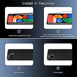 4 Pack URSOQ 2 PCS Screen Protector + 2 PCS Camera Lens Protector Compatible with Google Pixel 5A (6.3inch), Case Friendly, Anti-Scratch, Bubble Free, HD clear, 9H Hardness Tempered Glass