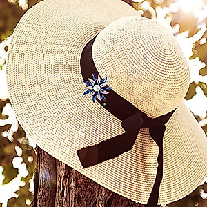 Costume Jewelry for Women Flower Brooch Pins for Women Fashion Crystal Broches Vintage Jewelry Broche Pins (Blue)