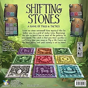 Gamewright - Shifting Stones – A Visual, Decision-Making Family Strategy Game of Tiles, Cards, and Tactics, 8 years +